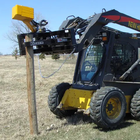 Fence Post Pounder/Puller Skid Steer Attachment- Koyker Manufacturing ...